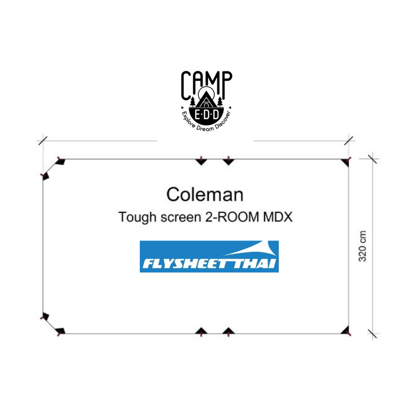 GROUND SHEET For Coleman Tough Screen 2 Room MDX ขนาดเต็มเต็นท์ ...