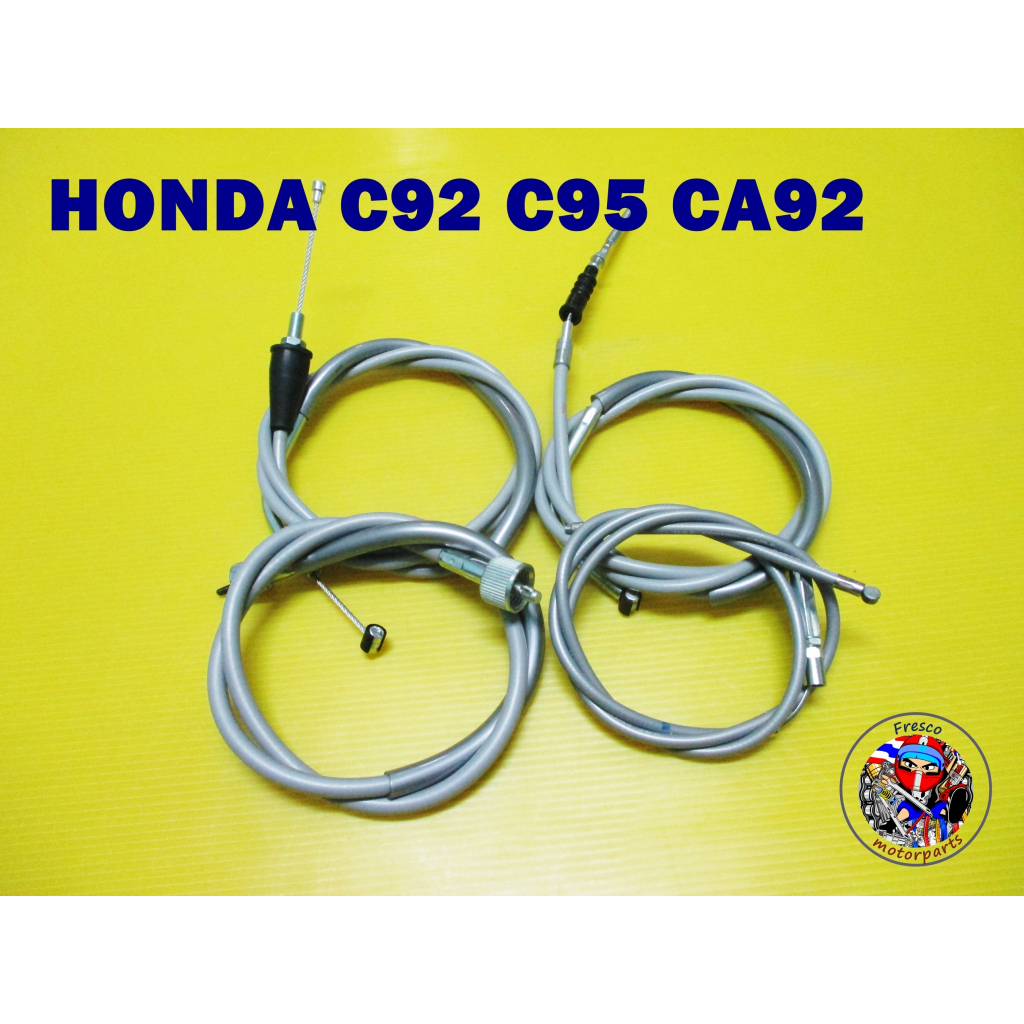 HONDA BENLY 125 150 C92 C95 CA92 CA95 COMPLETE GREY CABLE SET ชุดสาย เบรคหน้า ครัช ไมล์ เร่ง ...