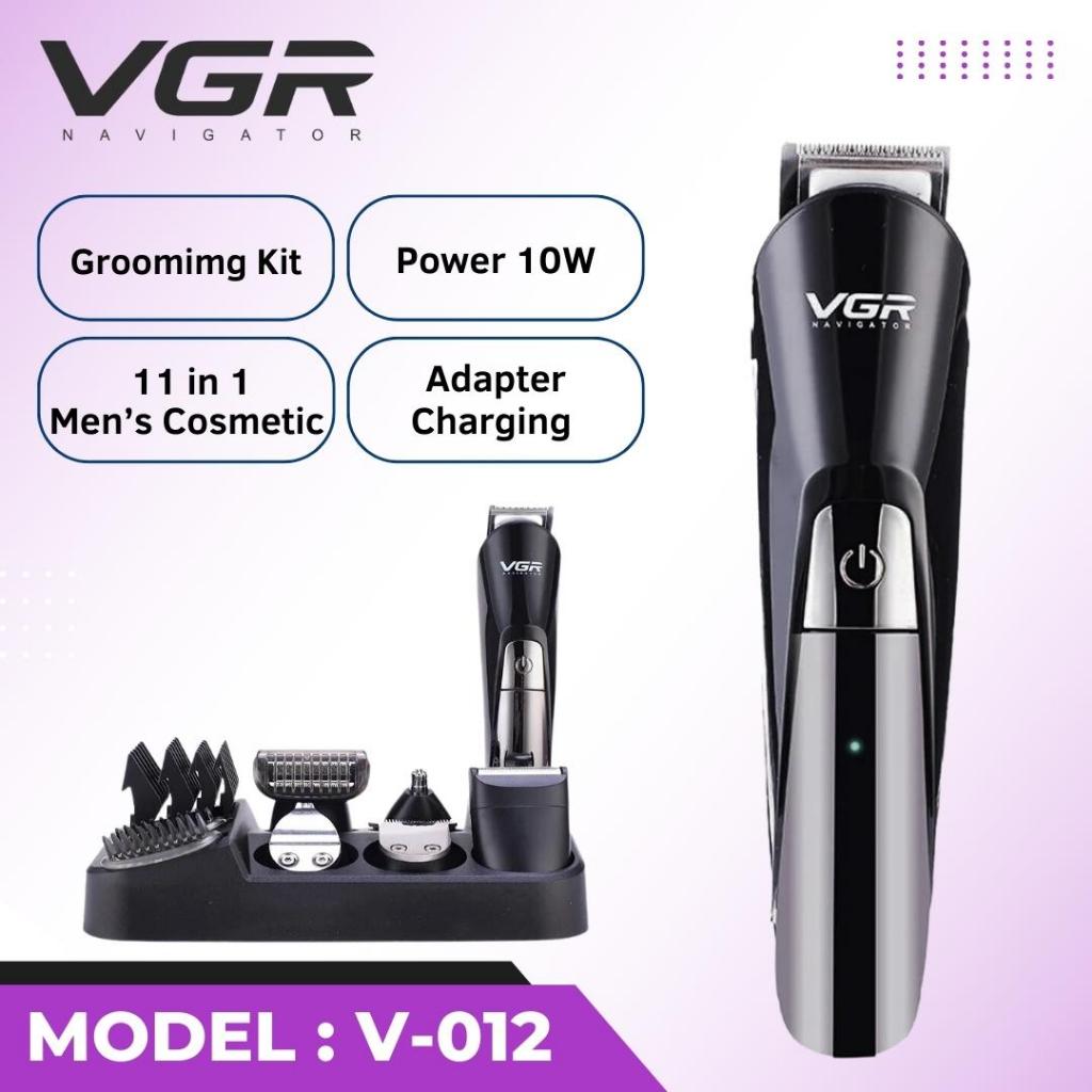 VGR Professional Grooming Kit 11in1 ปัตตาเลี่ยนตัดแต่งทรงผมและหนวด เครา จอนแบบไร้สาย รุ่น V-012 ...