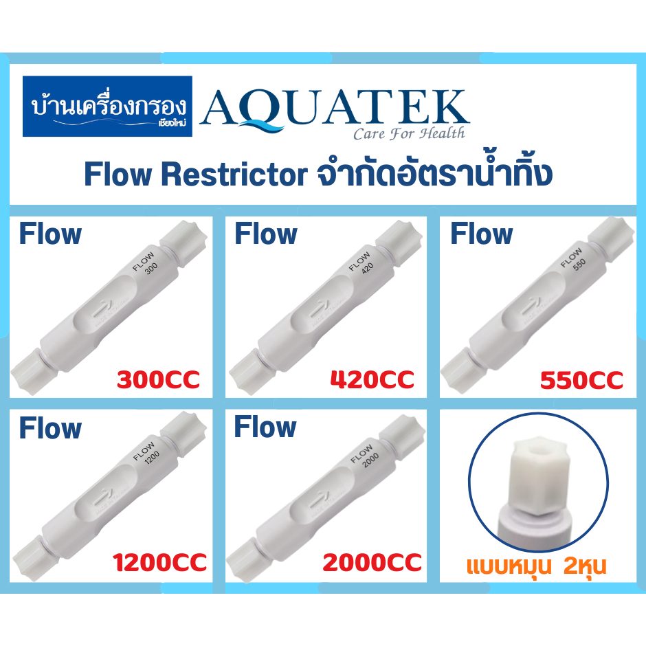 [บ้านเครื่องกรองเชียงใหม่] AQUATEK Flow Restrictor RO 300 420 550 1200 ...