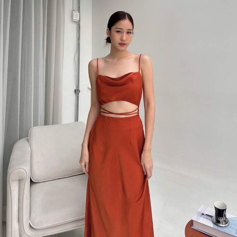 CHANUN-Darin dress เดรสคอถ่วงโชว์เอว (CN-065) | Shopee Thailand