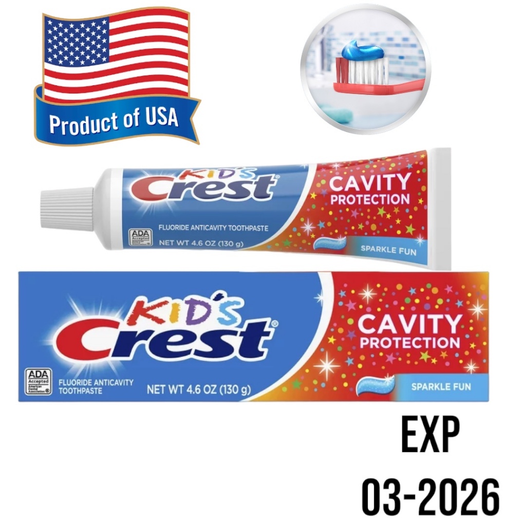 Crest Kids Fluoride Anticavity Toothpaste, Sparkle Fun 130g. | Shopee ...