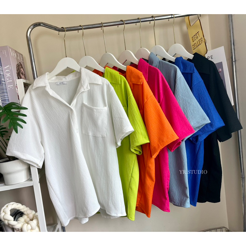 MOLLY SHIRT ไม่ต้องรีด !เสื้อเชิ้ตผ้ายืดทรงสวยมาก เบสิคสไตล์เเมทกับ ...