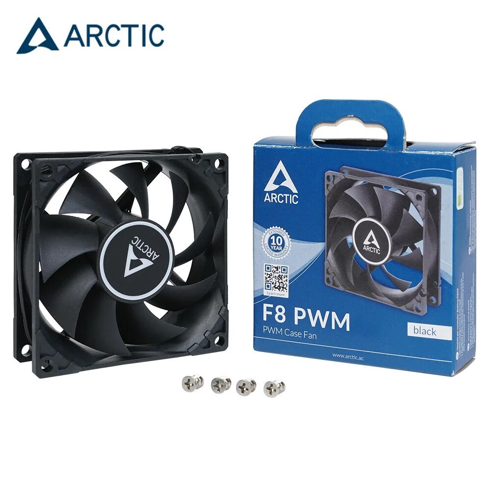 ARCTIC P8 80mm 8cm 3000RPM High Performance PC 3-Pin Black Case Cooling ...
