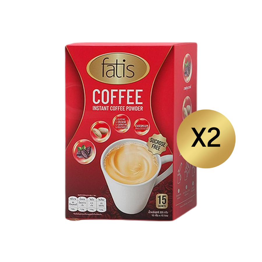 FATIS Coffee กาแฟปรุงสำเร็จรูป เพื่อสุขภาพ ชนิดผง 2 กล่อง (15 ซอง/กล่อง ...