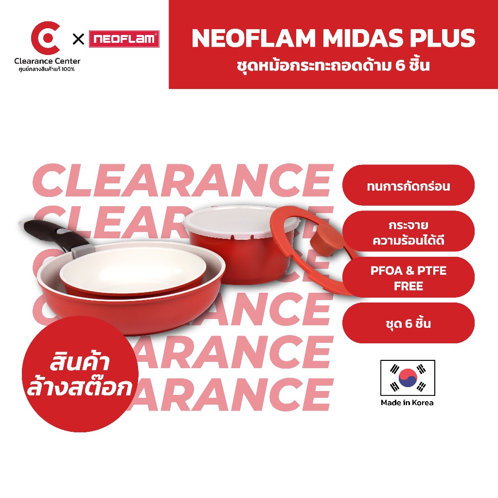 [สินค้า Clearance] Neoflam ชุดหม้อกระทะถอดด้าม 6 ชิ้น Induction เข้าเตาแม่เหล็กไฟฟ้าได้ รุ่น ...