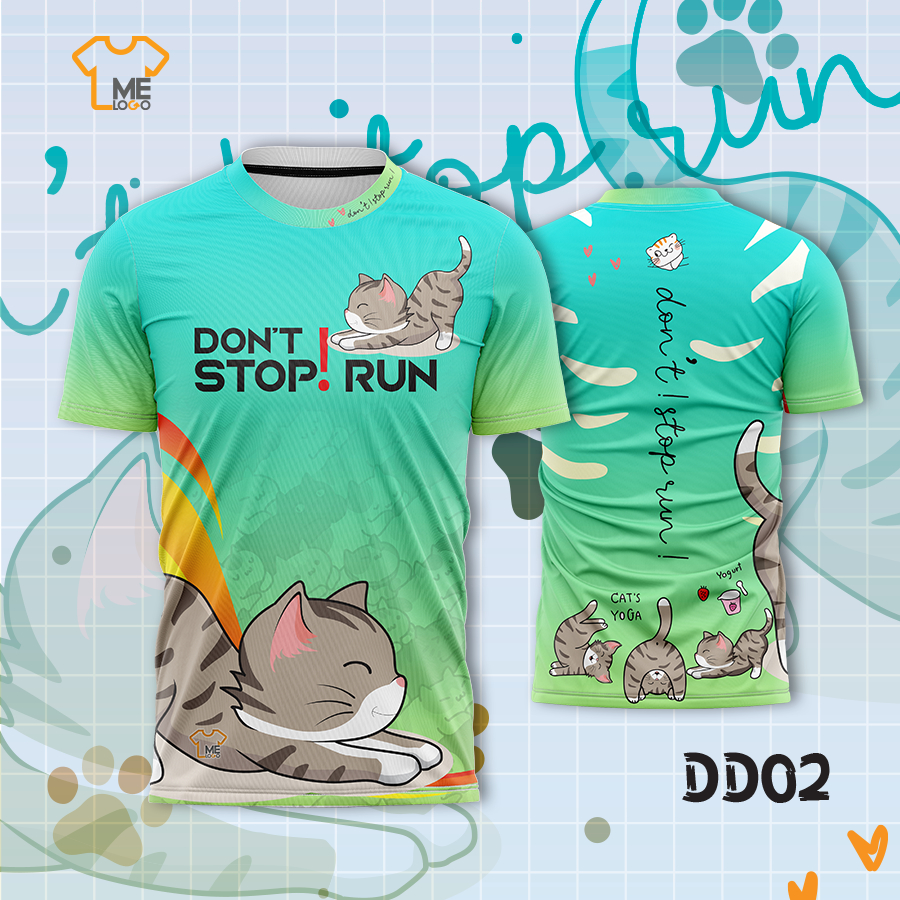 เสื้อวิ่ง DD.01-DD.04 กีฬาผู้ชาย ผู้หญิง พิมพ์ลายทั้งตัว เบาสบายระบาย ...