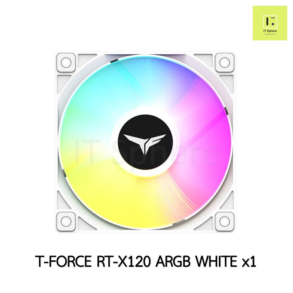 [ 2,200RPM ] พัดลมเคส T-FORCE RT-X120 ARGB FAN BLACK WHITE RTX120 X120 สีดำ สีขาว 1ตัว พัดลม ...