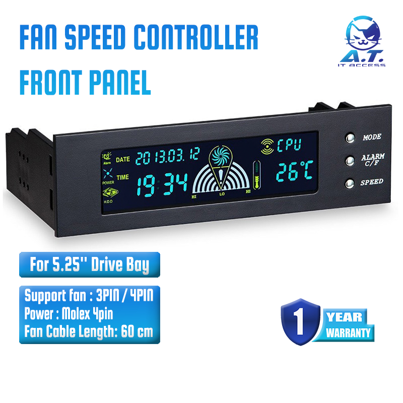 Fan Speed Controller For Front Panel Drive Bay 5.25" LCD Display ตัวคุม ...