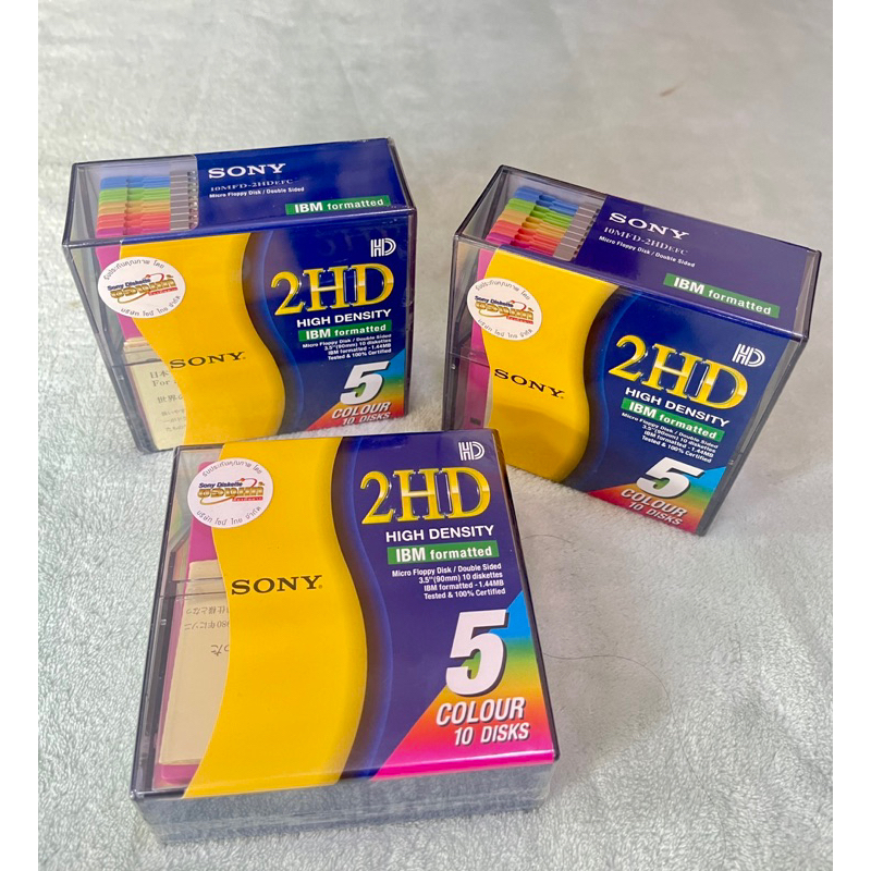 Floppy disk Sony แผ่นดิส Sony ของใหม่ แผ่นสี diskette 3.5” 1.44mb 10แผ่น/กล่อง | Shopee Thailand
