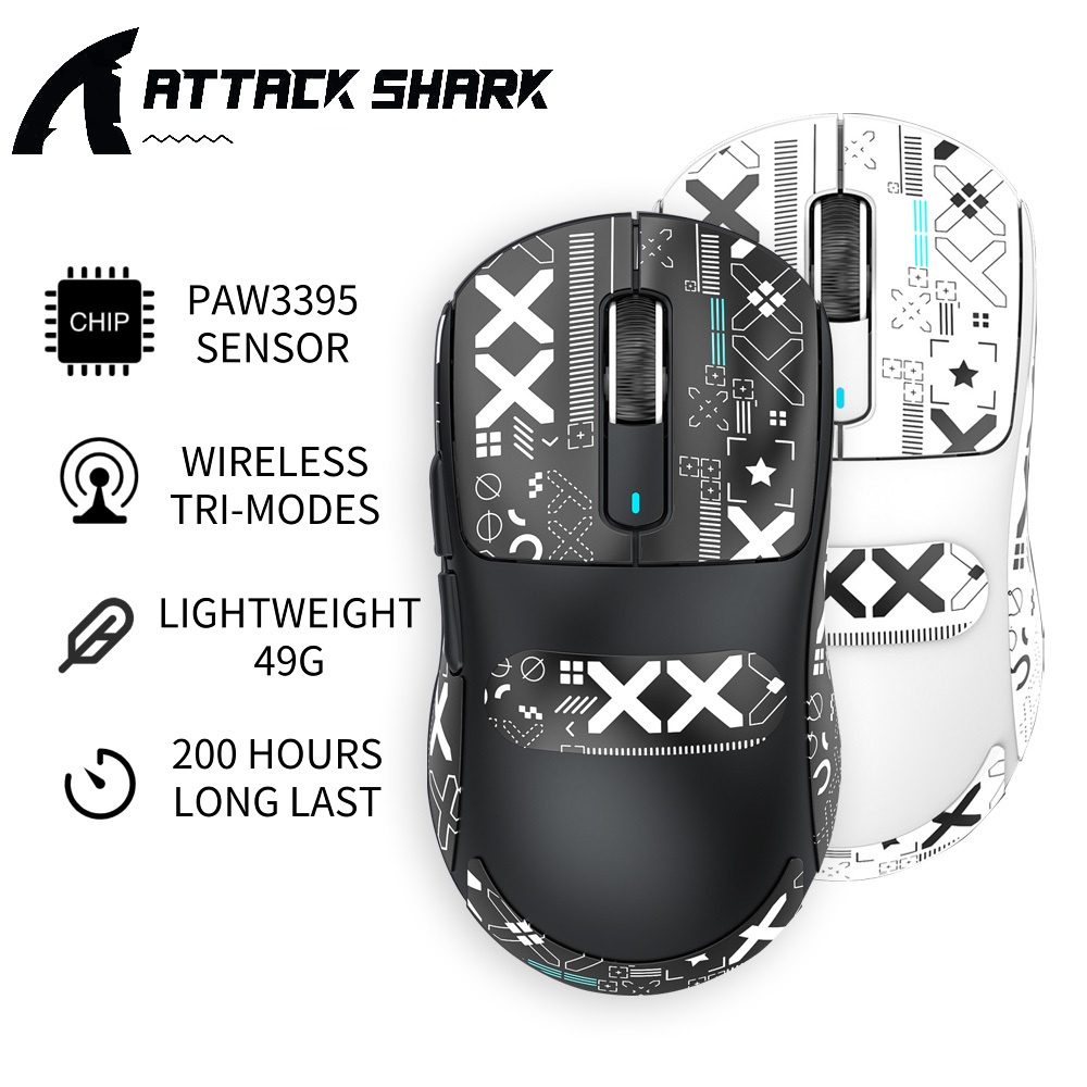 ของแท้ AttackShark X3Pro PAW3395 เมาส์ไร้สาย เมาส์บลูทูธ 2.4G 3 โหมด wireless mouse | Shopee ...