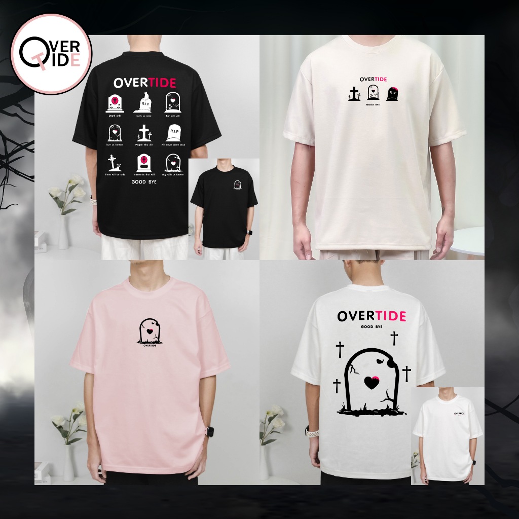 Overtide เสื้อยืดโอเวอร์ไซส์ คอลเลกชั่น Good Bye หลายสี | Shopee Thailand