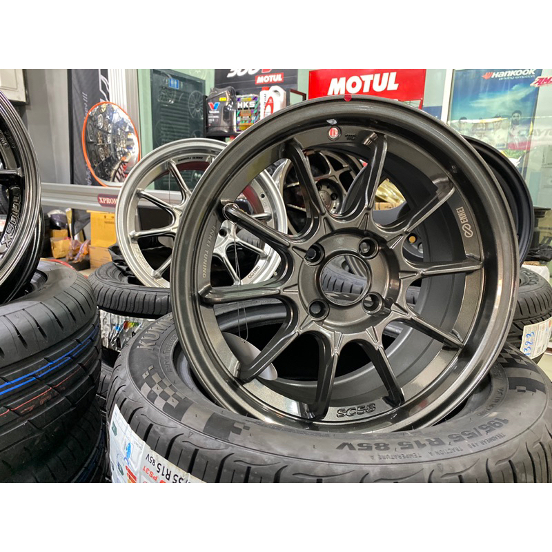ล้อแท้ ENKEI TUNING “sc58” ขอบ15 กว้าง7” ออฟ35 4รู100 (ล้อใหม่ by ENKEI ...