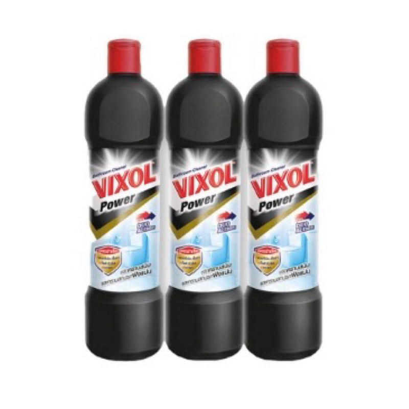 Vixol วิกซอล พาวเวอร์ นำยาล้างห้องน้ำและสุขภัณฑ์ ขนาด900มล.สีดำ (แพ็ค3 ...