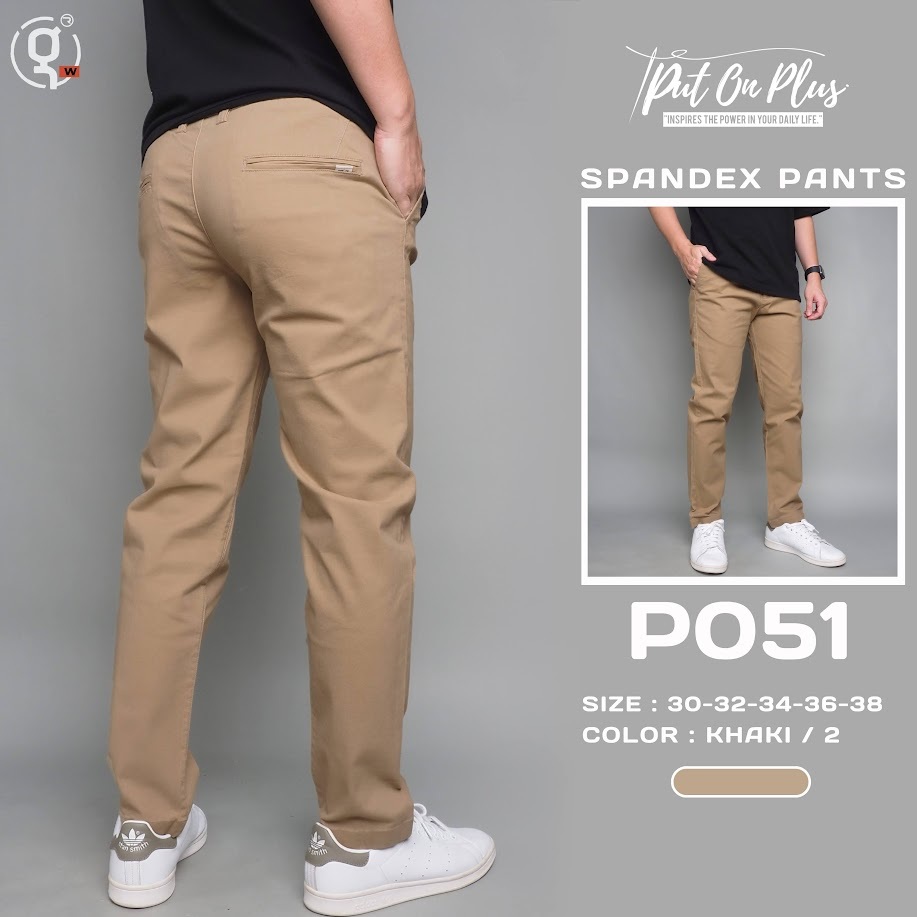 GOODWIN - P051 SPANDEX PANTS กางเกงขายาว ผู้ชาย ผ้ายืด สีพื้น Slim fit | Shopee Thailand