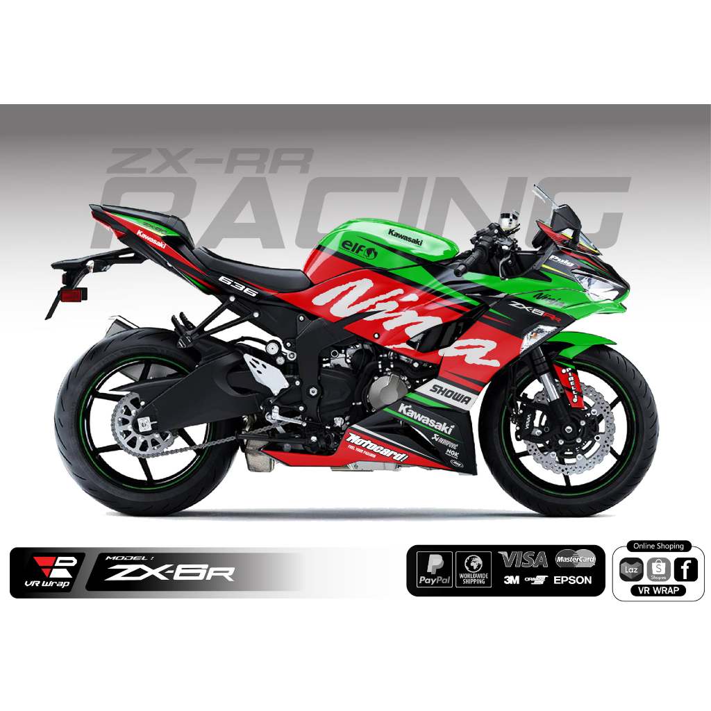 VR Wrap สติ๊กเกอร์ Kawasaki ZX6r New collection 2021 ลาย Racing ...