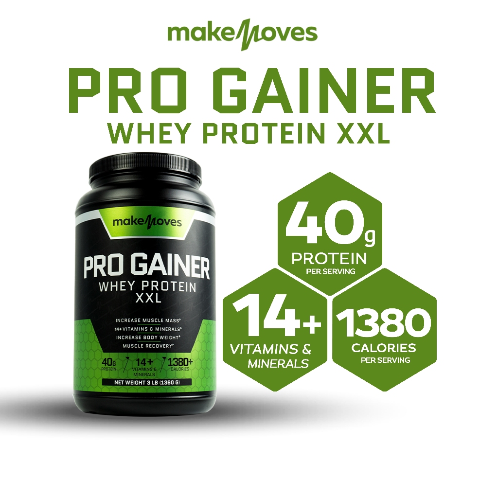 Pro Gainer Whey Protein MakeMoves โปรตีนเพิ่มน้ำหนัก กระปุกละ 3 ปอนด์(1360 กรัม) | Shopee Thailand
