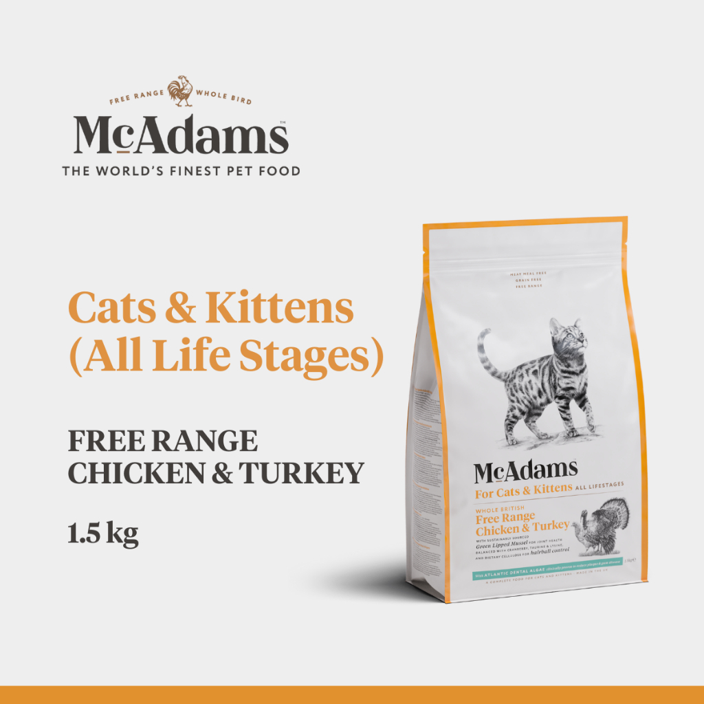 McAdams Cat & Kitten Free Range Chicken & Turkey 1.5 kg แมคอดัมส์ แคท ...