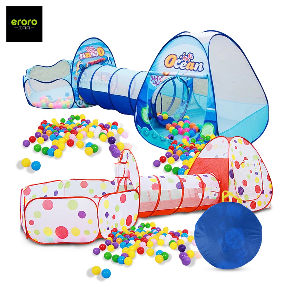 ERORO เต็นท์อุโมงค์ 3 in 1 มีสระลูกบอล บ้านบอลสำหรับเด็ก เต็นท์เด็ก ...