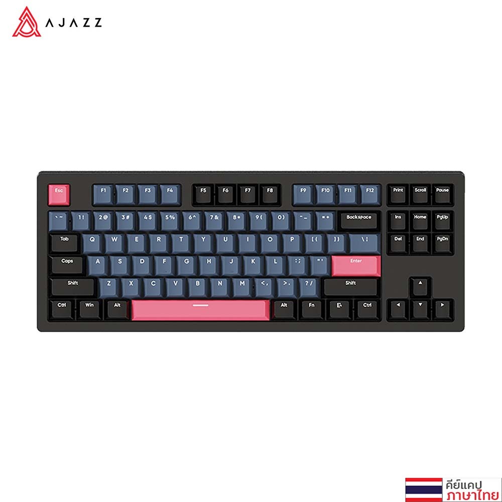คีย์บอร์ดเกมมิ่ง Ajazz AKC087 87Key TKL Steel-Stacked Body Frame Yellow Switch Mechanical ...