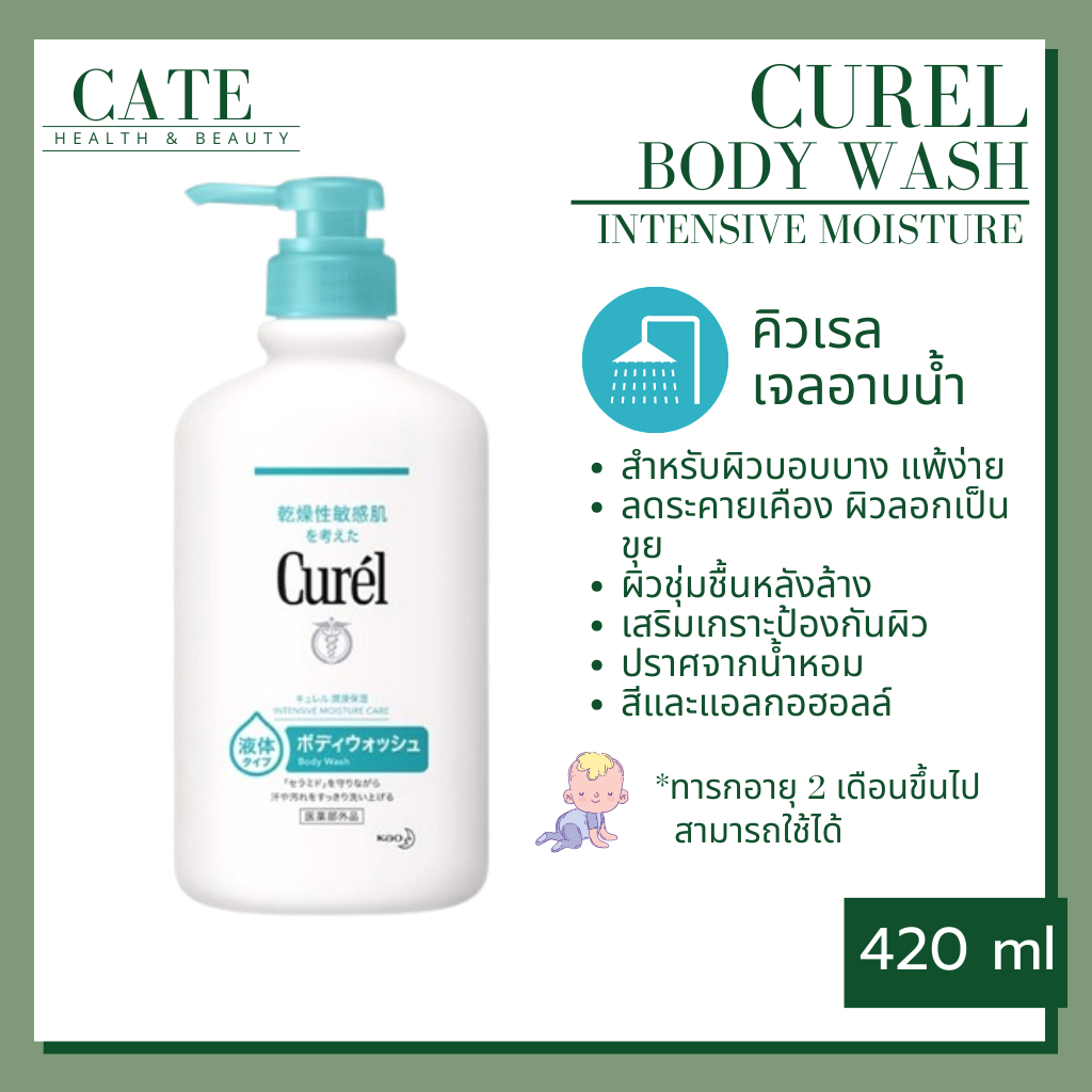 Curel Body Wash คิวเรล เจลอาบน้ำ สำหรับผิวบอบบาง แพ้ง่าย 420 ml ...