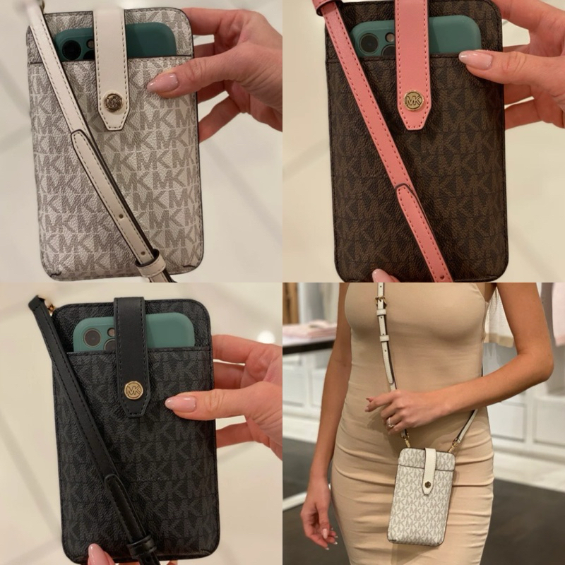 MICHAEL KORS Logo Smartphone Crossbody Bag | Shopee Thailand