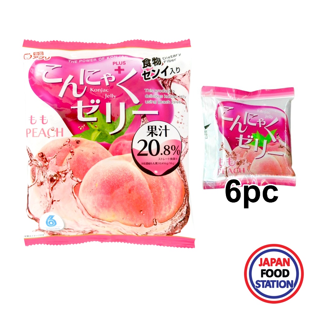 YUKIGUNI AGURI KONJAC JELLY PEACH 6PC (20126) เจลลี่กลิ่นพีช ขนมญี่ปุ่น ...