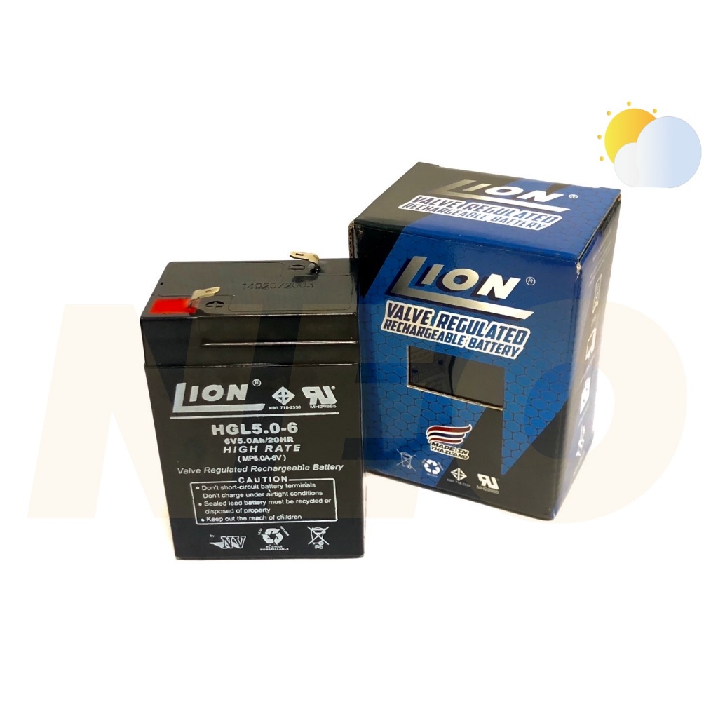 แบตเตอรี่ Battery LION 6V-5Ah (HGL6V-5AH) / แบตเตอรี่ 6V5A / แบตแห้ง ...