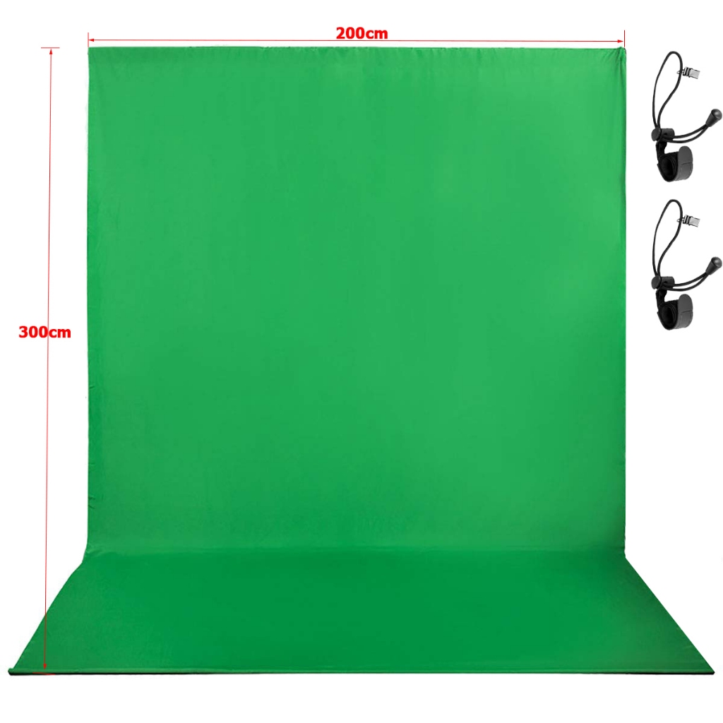 Background Support System Kit With 2X3M Green Screen Backdrop For Photo ...