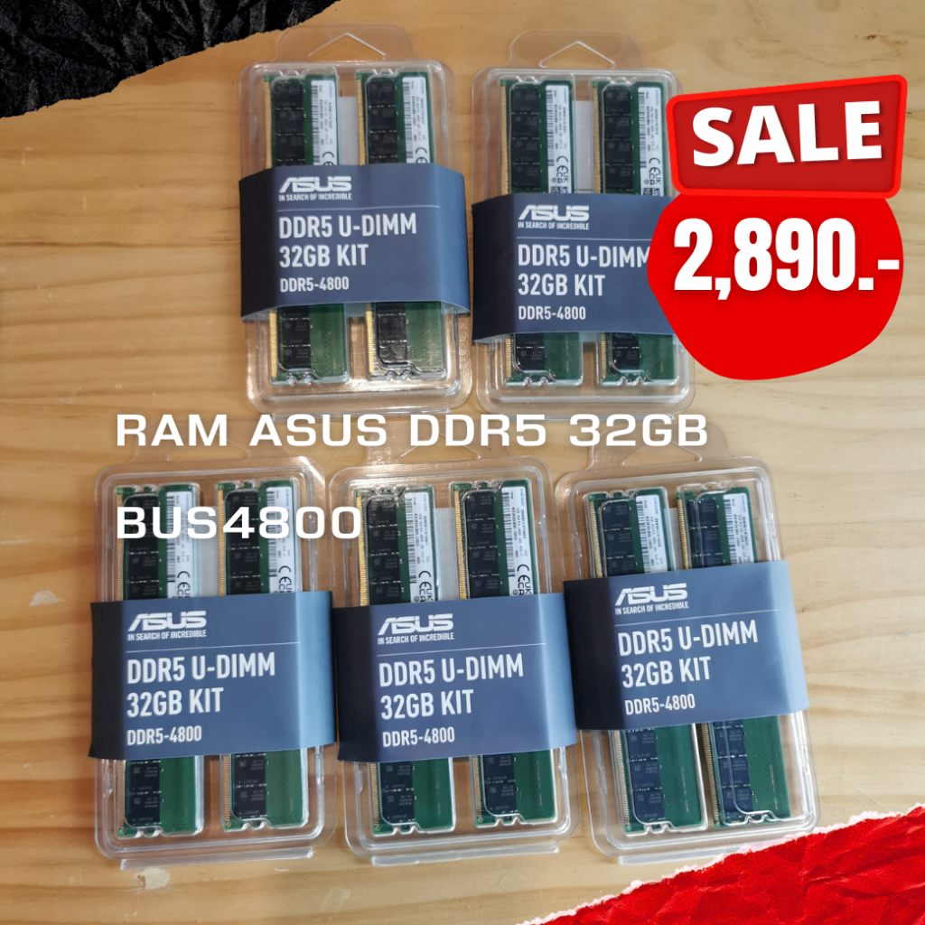 RAM (แรม) ASUS DDR5 32GB (2X16GB) 4800MHZ UDIMM CL40 (90MC0B70-M0JAY1 ...