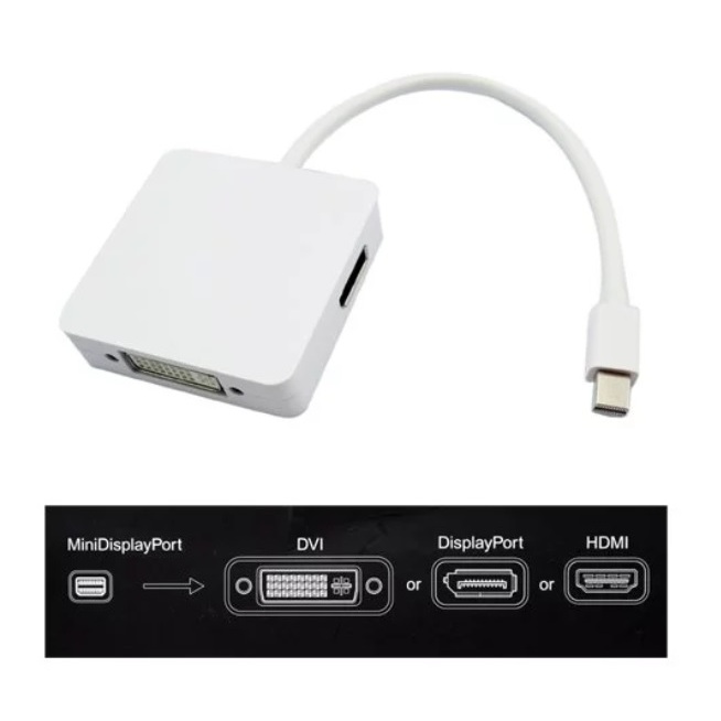 สายจอ 3 in 1 Mini DisplayPort to Digi-Port Adapter HDMI/DVI/DisplayPort ...