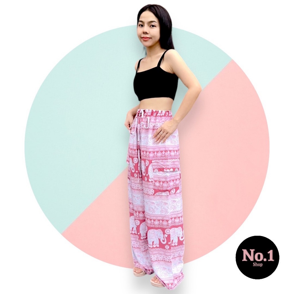 กางเกงช้างผ้าไหมญี่ปุ่น No.1Shop มีกระเป๋าคาร์โก้ 4กระเป๋า(ผ้าดีนุ่มไม่ต้องรีด)ขาปล่อยS-2XL ...