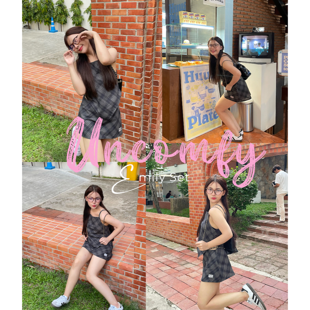 Pre order 20 วัน Emily Set ชุดเซ็ตลายสก็อต | Shopee Thailand