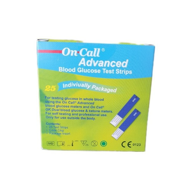 ของแท้แผ่นตรวจน้ำตาล on call advanced แบบซอง 25 ชิ้น เยอรมัน | Shopee ...