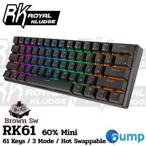 Royal Kludge RK61 Wireless 60% Mini Mechanical - Black (Hot Swappable ...