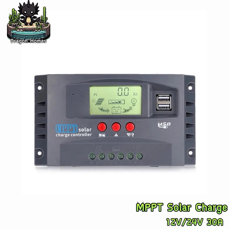MPPT Solar Charger Controller 12V/24V 30A ชารเจอร์ โซล่า ตัวควบคุมการชาร์จพลังงานแสงอาทิตย์ ...