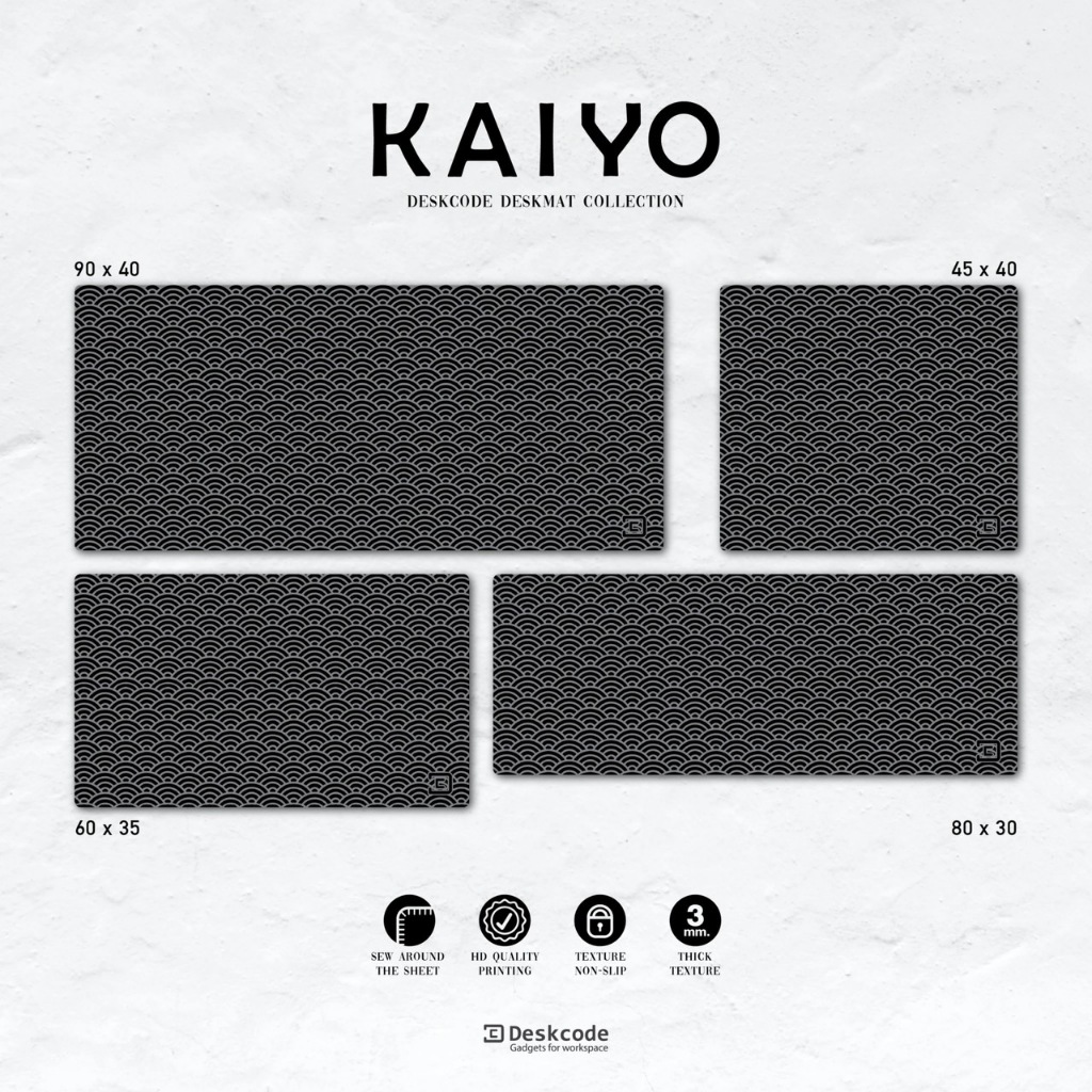 [ DESKCODE ] แผ่นรองเมาส์ KAIYO Ocean Pattern Deskmat แผ่นขนาดใหญ่ 90x40 80x30 60x35 และ 45x40 ...