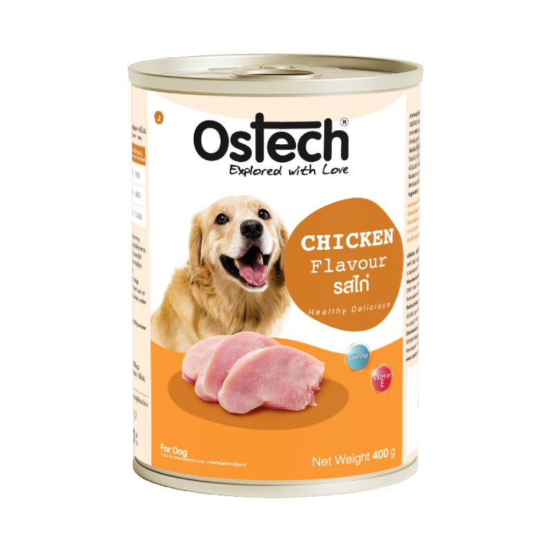 (SET 4 กระป๋อง) Ostech Can Dog Food อาหารสุนัขกระป๋องออสเทค 400 g ...