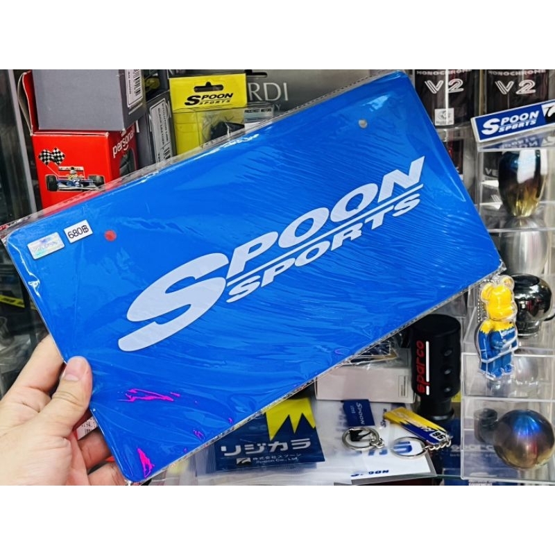 แผ่นรองทะเบียน แผ่นป้ายทะเบียน รถยนต์ spoon License plate tag Aluminium ...
