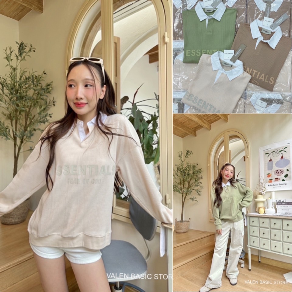 Essen. Polo Top 🤍 เสื้อแขนยาวคอปก ทรงสวยน่ารักมากก ผ้านุ่ม งานติดตัว ...