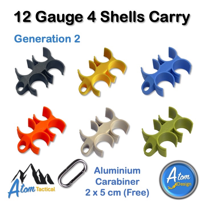 ชุดพกพาลูกขนาด 12 GA แบบ 4 ลูก Gen 2 พร้อมห่วงคาราบิเนอร์ - 12 Gauge x ...