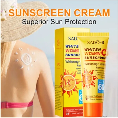 ครีมกันแดด กันแดด SADOER VC Sunscreen SPF60+pa+++ UV ตัวเดียวเอาอยู่ทุกสถานการณ์ 40 ml. หลอด ...