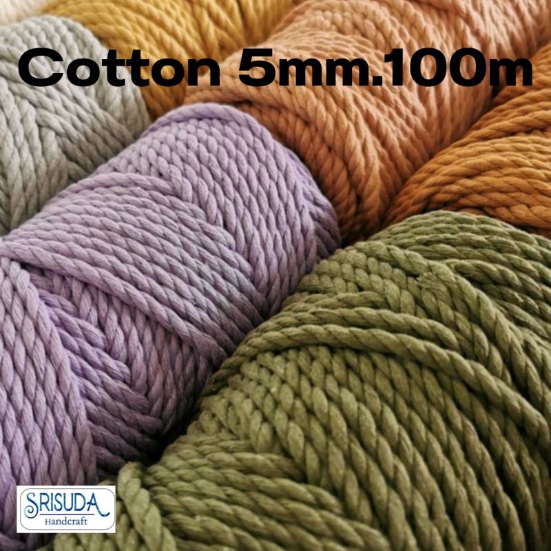 Cotton Macrame 5mm100m.710-720g.เชือกคอตตอน 5มม.100ม.น้ำหนัก710-720กรัม ตกแต่งDIY | Shopee Thailand