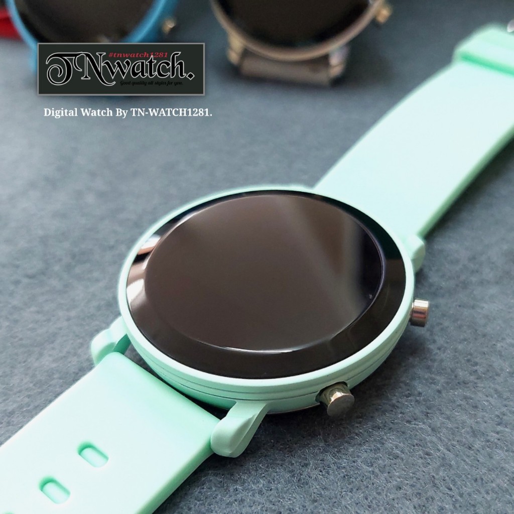 นาฬิกาดิจิตอล นาฬิกาข้อมือผู้หญิง และ ผู้ชาย ทรงกลม สายยาง มีหลายสี ...