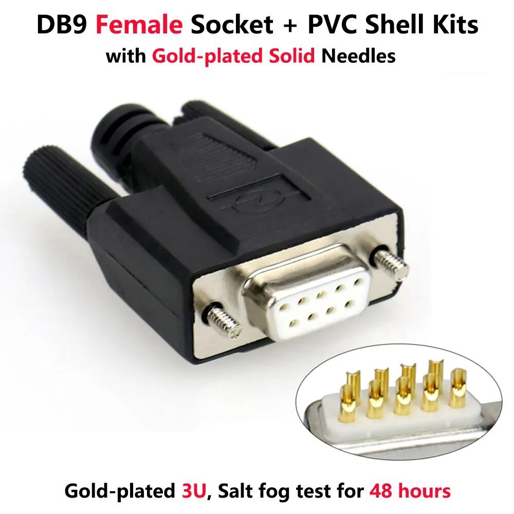 DB9 เชื่อมตัวเชื่อมต่อPVCชุดชาย/หญิงRS232 9 PIN Serial Port Connector ...