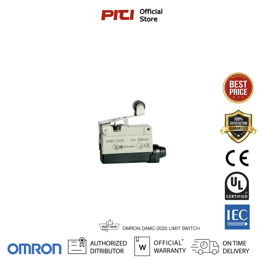 OMRON D4MC-2020 LIMIT SWITCH แบบก้านแขนสั่นติดหัวลูกล้อ | Shopee Thailand