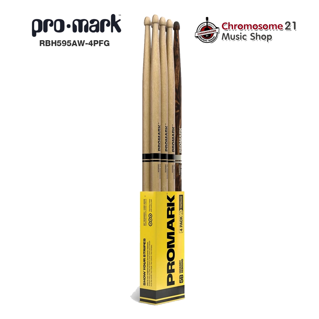 ไม้กลอง PROMARK 5B (แพ็ค 4 คู่). REBOUND 5A HICKORY & FIREGRAIN ...