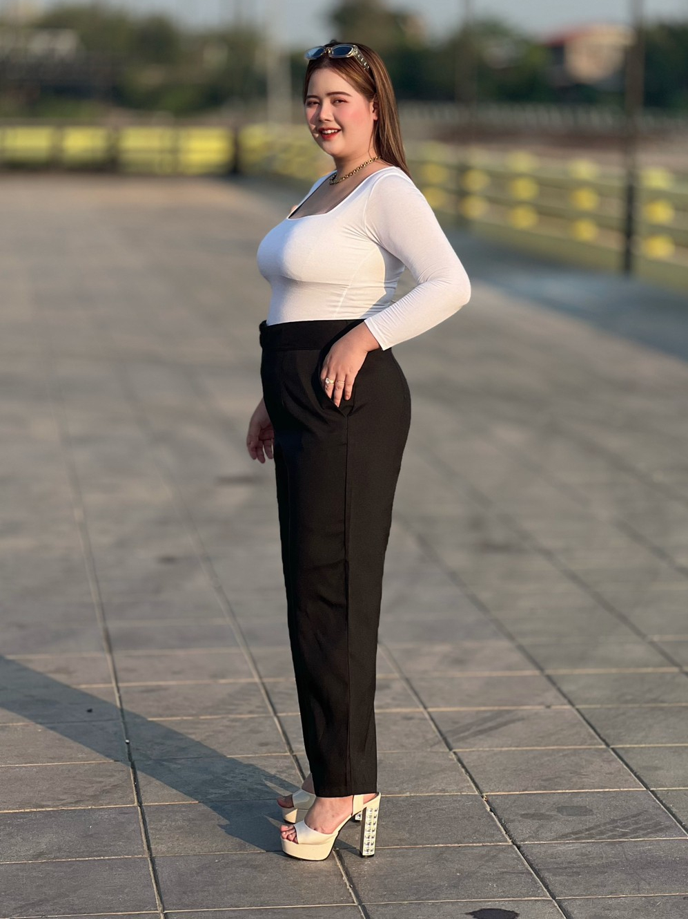 กางเกงเอวสูงสาวอวบ รุ่นกระดุมคู่2XL-6XL | Shopee Thailand