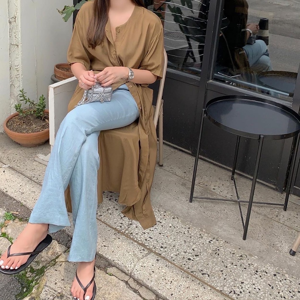 GANGNAM PROJECT Marine Linen Premium Slack | Shopee Thailand