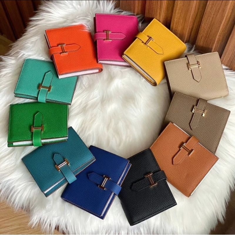กระเป๋าสตางค์ใบสั้น H wallet Leather Togo #หนังแท้100 พร้อมกล่อง ...